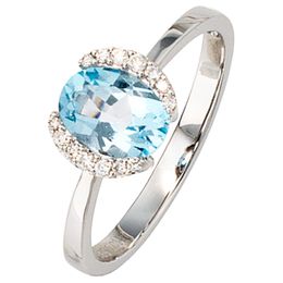 Jobo Damen Diamantring, 50, P1 = bei 10-facher Vergr&ouml;&szlig;erung erkennbare Einschl&uuml;sse, Diamanten Wei&szlig;gold 585, wei&szlig;, Diamanten, Wei&szlig;gold 585,
