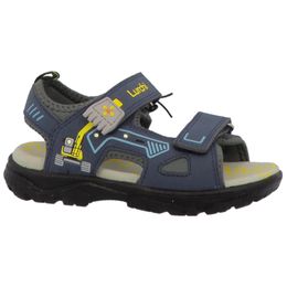 Lurchi Kinder Sandale "Blinkschuh WMS: Kodo", Gr. 34, blau, Lederimitat, Schuhe, Klettschuh, Outdoorschuh, Gr&ouml;&szlig;enschablone zum Download