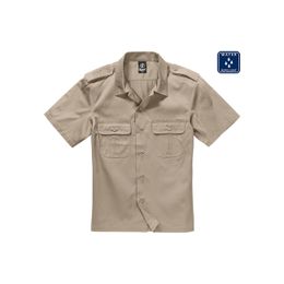 Brandit Herren Kurzarmhemd "Brandit Herren Short Sleeves US Shirt", beige, Gr. 4XL, unifarben, 80% Polyester, 20% Baumwolle, Hemden