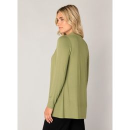 Base Level Damen Strickjacke "Yayla"gr&uuml;n, Gr. 46, Strick, Obermaterial: 94% Viskose, 6% Elasthan, Strickjacken, In elastischem Feinstrick