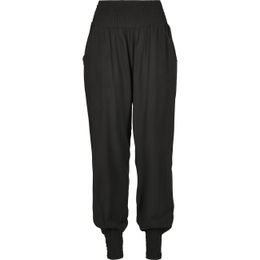 Urban Classics Damen Stoffhose "Urban Classics Damen Ladies Sarong Pants", schwarz, Gr. XS, unifarben, 100% Viskose, Hosen