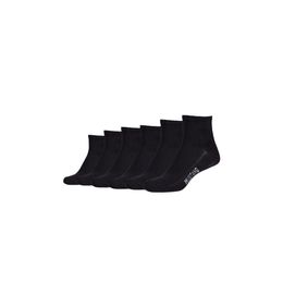 Mustang Damen Kurzsocken "Kurzsocken 6er Pack", Gr. 39, schwarz, 73% Baumwolle, 23% Polyester, 2% Polyamid, 2% Elasthan, Socken