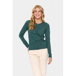 Saint Tropez "A8661, MilaSZ R-Neck Cardigan" Viskose Feinstrick, Classic Fit