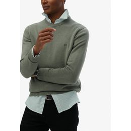 Superdry Herren Strickpullover "ESSENTIALS COTTON JUMPER"pad gr&uuml;n marl, Gr. XXL, meliert, Strick, Obermaterial: 100% Baumwolle, Pullover, aus
