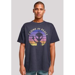 F4NT4STIC Herren T-Shirt "Alien Peace Sunset", blau, Gr. XS, Obermaterial: 100% Baumwolle, Shirts, Premium Qualit&auml;t