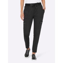 Heine Damen Webhose, schwarz, Gr. 38, unifarben, 50% Modal, 44% Polyester, 6% Elasthan, Hosen