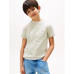 Tommy Hilfiger Jungen T-Shirt "ESSENTIAL COTTON TEE S/S", gr&uuml;n, Gr. 7, unifarben, Single Jersey, Obermaterial: 100% Baumwolle, Shirts, mit