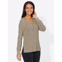 Casual Looks Damen Strickpullover "Pullover", beige, Gr. 48, meliert, unifarben, 50% Baumwolle, 50% Polyacryl, Pullover