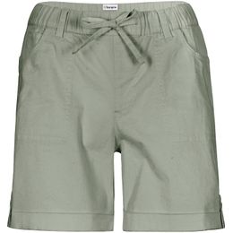 bonprix Damen Bermudas "Baumwoll-Bermuda mit Gummibund", gr&uuml;n, Gr. 40, unifarben, Web, Obermaterial: 98% Baumwolle, 2% Elasthan, Hosen, aus Baumwolle