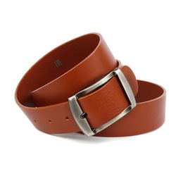 Anthoni Crown Damen Lederg&uuml;rtel, braun, Gr. 80, unifarben, Leder, G&uuml;rtel, mit Dornschlie&szlig;e in schwarz