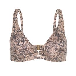 JOOP! JOOP Damen Triangel-Bikini-Top "Python", bunt, Gr. 42, Microfaser, Obermaterial: 92% Polyester, 8% Elasthan, Bikini-Oberteile, Animal-Print mit