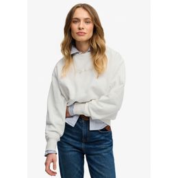 Superdry Damen Sweatshirt "SCRIPT BRAND LOOSE CREW", wei&szlig;, Gr. XL, unifarben, Sweatware, Obermaterial: 100% Baumwolle, Sweatshirts, mit Markenlogo