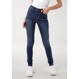 Kangaroos Damen 5-Pocket-Jeans "SUPER SKINNY HIGH RISE", blau, Basic, Gr. 34, Abriebeffekte, Denim/Jeans, Obermaterial: 67% Baumwolle, 21% Polyester,