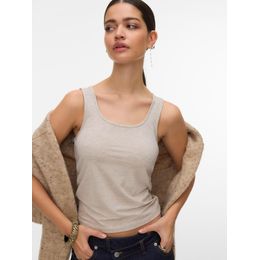 V&eacute;ro Moda VERO MODA Damen Tanktop "VMKYLIE SHORT TANK TOP JRS NOOS"light grau melange, Gr. S, meliert, unifarben, Jersey, Obermaterial: 90% Lyocell, 10%
