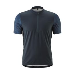 Gonso Herren Radtrikot "Adventure Jersey Halfzip M", blau, Gr. S, 88% Polyester, 12% Elasthan, Trikots, Herren Fahrradtrikot kurzarm, R&uuml;ckentasche