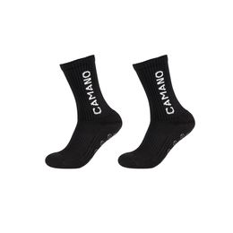 Camano Herren Sportsocken "Sportsocken mit Grip Extrastark Anti Rutsch Fu&szlig;ballsocken", Gr. 39, schwarz, 71% Polyester, 24% Baumwolle, 4% Elastodien,