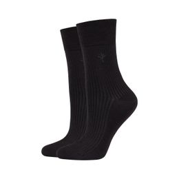 JOOP! JOOP Damen Socken "Socken 2er Pack", Gr. 35, schwarz, 70% Baumwolle, 28% Polyester, 2% Elasthan, bestickt, Socken