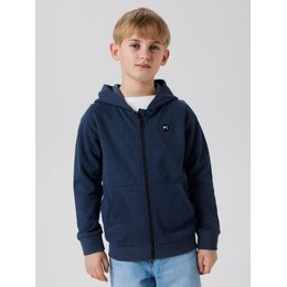 name it Jungen Kapuzensweatjacke "NKMVIMO LS SWEAT CARD BRU NOOS", blau, Gr. 146, unifarben, Sweatware, Obermaterial: 60% Baumwolle, 40% Polyester,