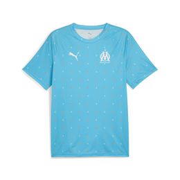 Puma Herren Trainingsshirt "Olympique de Marseille Aufw&auml;rmtrikot Herren", blau, Gr. S, bedruckt, Obermaterial: 100% Polyester, Shirts