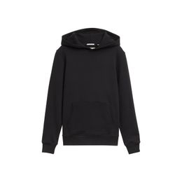 Tom Tailor Jungen Kapuzensweatshirt, schwarz, Gr. 152, unifarben, Sweatware, Obermaterial: 100% Baumwolle, Sweatshirts, mit R&uuml;ckenprint