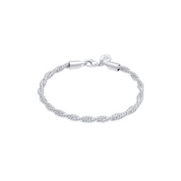 Elli Premium Damen Armband "Kordel Gedreht Elegant Basic 925 Silber", 18cm, ohne Stein, Silber 925 (Sterlingsilber), silber, Silber 925
