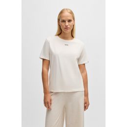 BOSS Damen T-Shirt "CI_T-Shirt", Gr. L, wei&szlig;, Single Jersey, Obermaterial: 95% Baumwolle, 5% Elasthan, unifarben, Basic, Shirts, mit BOSS