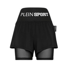 Plein Sport Damen Shorts "Plein Sport", schwarz, Gr. M, Obermaterial: 95% Polyester, 5% Elasthan, Hosen