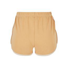 Urban Classics Damen Stoffhose "Urban Classics Damen Ladies Organic Interlock Retro Hotpants"paleorange, sandwei&szlig;, Gr. 5XL, unifarben, 100%