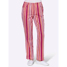Classic Basics Damen Schlupfhose, bunt, Gr. 44, gemustert, gestreift, mehrfarbig, 100% Baumwolle, Hosen