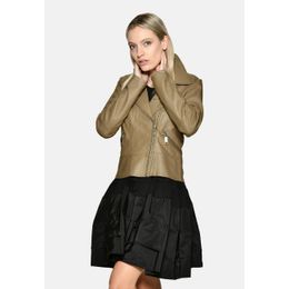Maze Damen Lederjacke "42020138", grau, Gr. S, Obermaterial: 85% Lammleder, 14% Baumwolle, 1% Elasthan. Innenfutter: 100% Baumwolle, Jacken