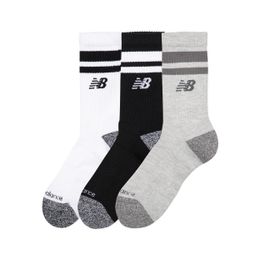New Balance Herren Sportsocken, Gr. Scolorot2, Obermaterial: 100% Polyester, Socken, 3er Pack, geripptes Design, leichtes Material, bequemer Stoff