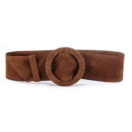 Lascana Damen Tailleng&uuml;rtel "Lederg&uuml;rtel, G&uuml;rtel f&uuml;r Kleid & Overall, Bauchg&uuml;rtel", braun, Gr. L, unifarben, Leder, G&uuml;rtel, aus hochwertigem