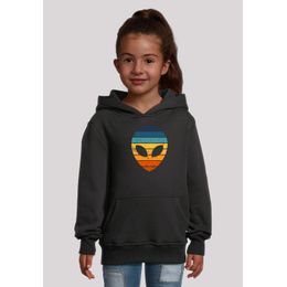 F4NT4STIC Kinder Kapuzenpullover "Alien Sonnenuntergang Retro", schwarz, Gr. 122, Obermaterial: 65% Baumwolle, 35% Polyester, Pullover, Premium