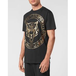 Plein Sport Jungen T-Shirt "Tiger"0216, schwarz, gold, Gr. S, Obermaterial: 100% Baumwolle, Shirts