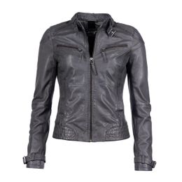 Maze Damen Lederjacke "31Ryana", grau, Gr. M, Obermaterial: 100% Lammleder. Futter: 100% Baumwolle. &Auml;rmelfutter: 100% Polyester, Jacken