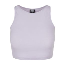 Urban Classics Damen Tanktop "Urban Classics Damen Ladies Cropped Rib Top"lila, Gr. 5XL, unifarben, 97% Baumwolle, 3% Elasthan, Tops