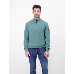Sweater Lerros "SELA", Herren, Gr. M, arctic blau, Sweatware, Obermaterial: 90% Baumwolle, 10% Polyester, unifarben, normal h&uuml;ftbedeckend, Rundhals, B&uuml;ndchen, Sweatshirts Sweater, mit Troyer-Rei&szlig;verschluss