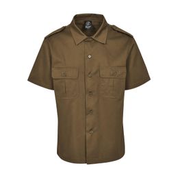 Brandit Herren Kurzarmhemd "Brandit Herren Short Sleeves US Shirt", braun, Gr. XL, unifarben, 80% Polyester, 20% Baumwolle, Hemden