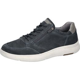 Waldl&auml;ufer WALDL&Auml;UFER Herren Sneaker "HEIKO", Gr. 7nachtblau, grau, Nubukleder, unifarben mit Farbeinsatz, Schuhe, Komfortschuh, Halbschuh in Bequemweite H (=