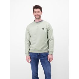 Lerros Herren Sweatshirtpearl grau, Gr. L, unifarben, Sweatware, Obermaterial: 50% Baumwolle, 50% Polyester, Sweatshirts, mit Logo-Badge
