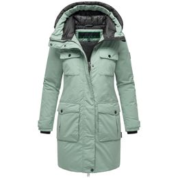 Navahoo Damen Winterjacke "Eissturm 14", blau, Gr. M, Material: 100% Polyester, Jacken, Wasserabweisende Jacke mit Kapuze