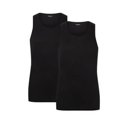Camano Herren Tanktop "2er Pack", schwarz, Gr. S, 100% Baumwolle, Tops