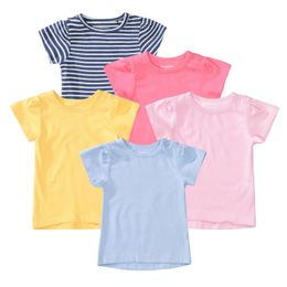 STACCATO M&auml;dchen T-Shirt, bunt, Basic, Gr. 74, gestreift, unifarben, Oberstoff: 100% Baumwolle., Shirts, 5er-Pack