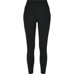 Urban Classics Damen Leggings "Urban Classics Damen Ladies Highwaist Shiny Stripe Leggings", schwarz, Gr. S, unifarben, 80% Polyamid, 20% Elasthan,