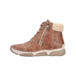 Rieker Damen Schn&uuml;rstiefelette "Rieker Stiefelette Lederimitat/Textil", Gr. 37, braun, Lederimitat, Textil, Schuhe