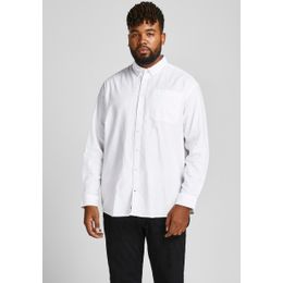 Jack & Jones PlusSize Herren Langarmhemd "JJEOXFORD SHIRT L/S S21 NOOS PLS", wei&szlig;, Gr. 4XL, JACK & JONES PLUSSIZE, unifarben, Web, Obermaterial: 100% Baumwolle, Hemden,