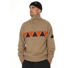SOS Herren Strickpullover "Aboda", beige, Gr. M, mehrfarbig, 50% Polyester, 50% Wolle, Pullover, mit winddichter Innenschicht