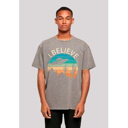 F4NT4STIC Herren T-Shirt "I Believe UFO Alien Sonnenuntergang", grau, Gr. S, Obermaterial: 100% Baumwolle, Shirts, Premium Qualit&auml;t