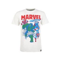 Recovered Damen T-Shirt "Iron Man, Thor, Captain America & The Hulk White", wei&szlig;, Gr. XL, bedruckt, 100% Baumwolle, Shirts, mit coolem Marvel-Print