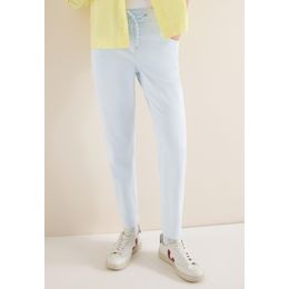 Cecil Damen Stoffhose "Style Tracey", blau, Gr. XL, unifarben, Web, Obermaterial: 56% Lyocell, 41% Baumwolle, 3% Elasthan. Futter: 100% Baumwolle,